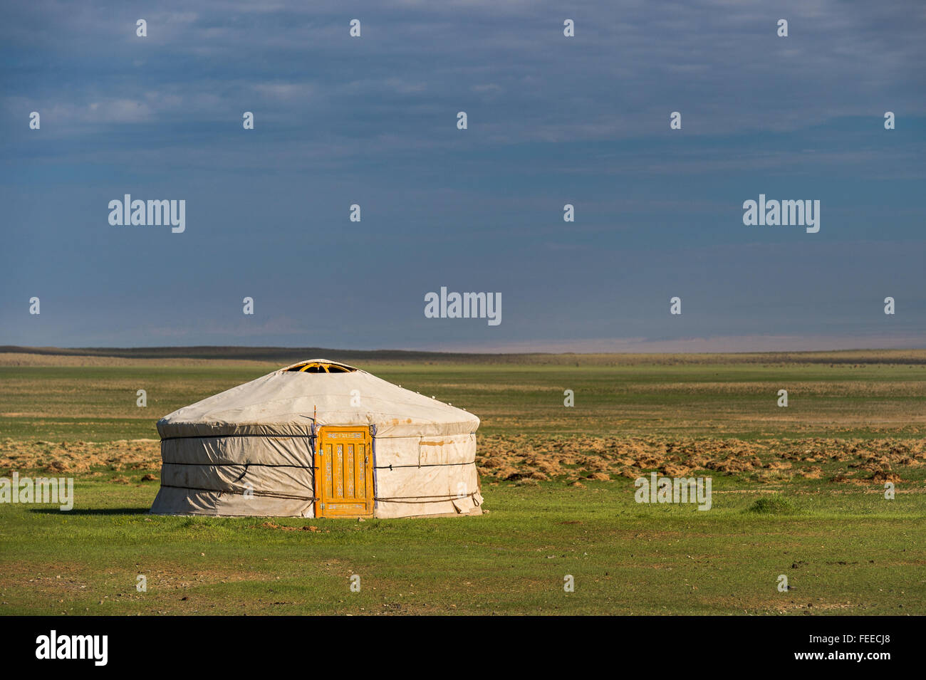 Mongolian Ger setup on the plains of the Gobi Desert Stock Photo - Alamy