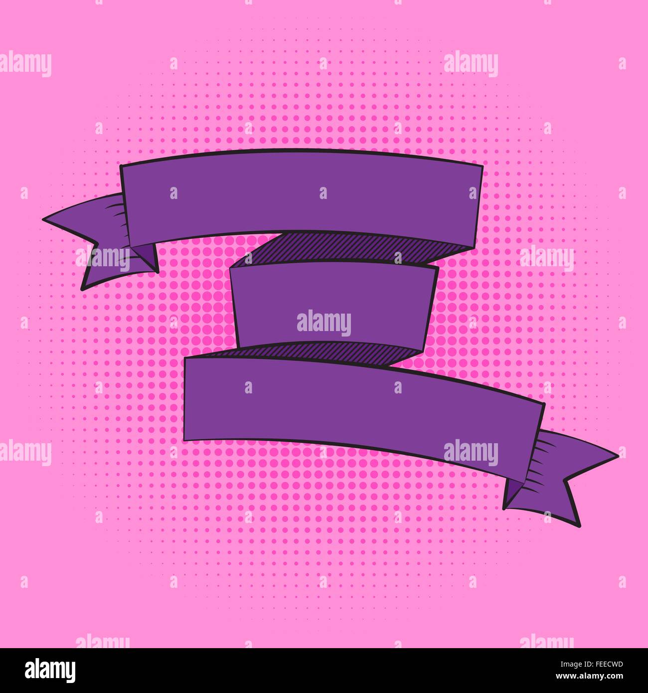 Beautiful Ribbon Label in Pop Art Style Vector Illustration Stock ...