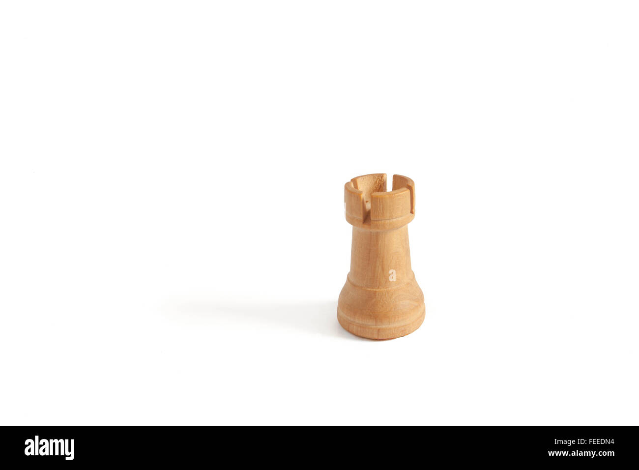 Rook from white set (chess) in white background Stock Photo - Alamy