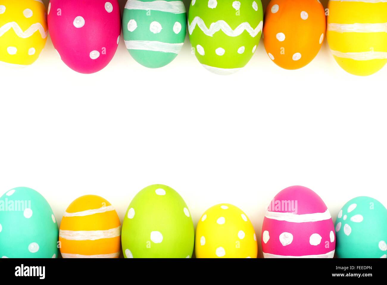 Colorful Easter egg double edge border against a white background Stock ...