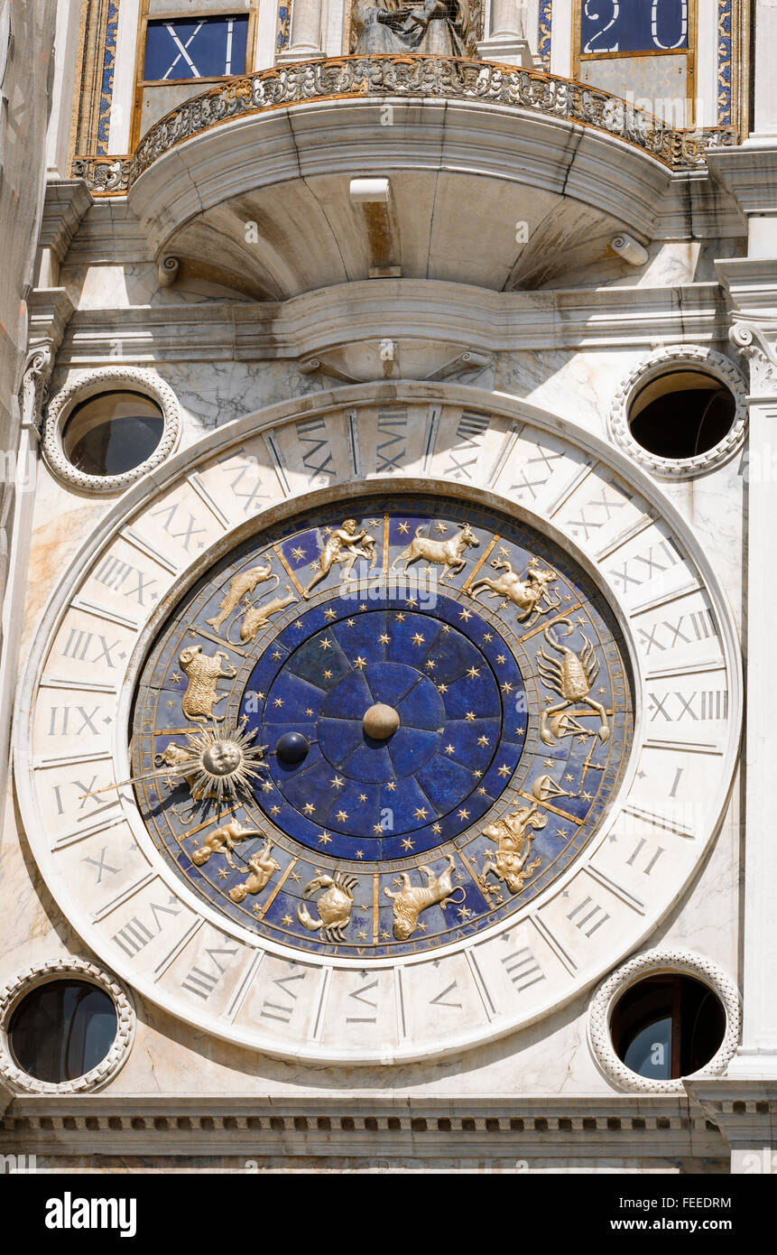 The Torre dell'Orologio (Clock tower) in the Piazza San Marco, Venice ...
