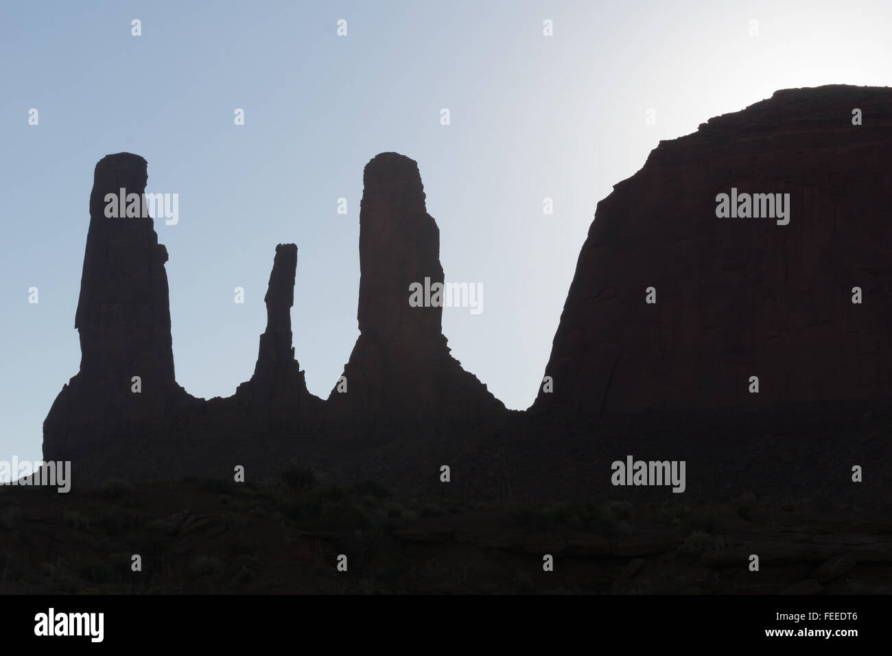 Geological silhouette in Monument Valley Utah USA Stock Photo - Alamy