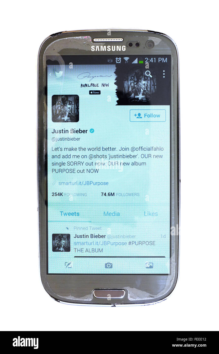 Justin bieber tweet hi-res stock photography and images - Alamy