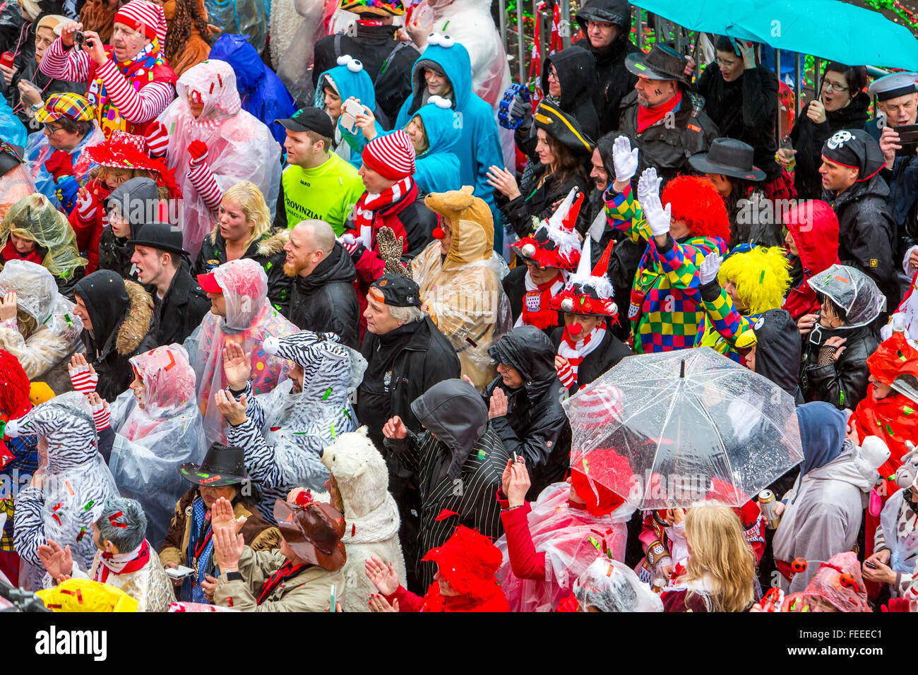 Street carnival party at shrove Thursday in Cologne, Germany Stock ...