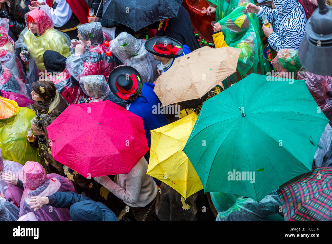 Street carnival party at shrove Thursday in Cologne, Germany Stock ...