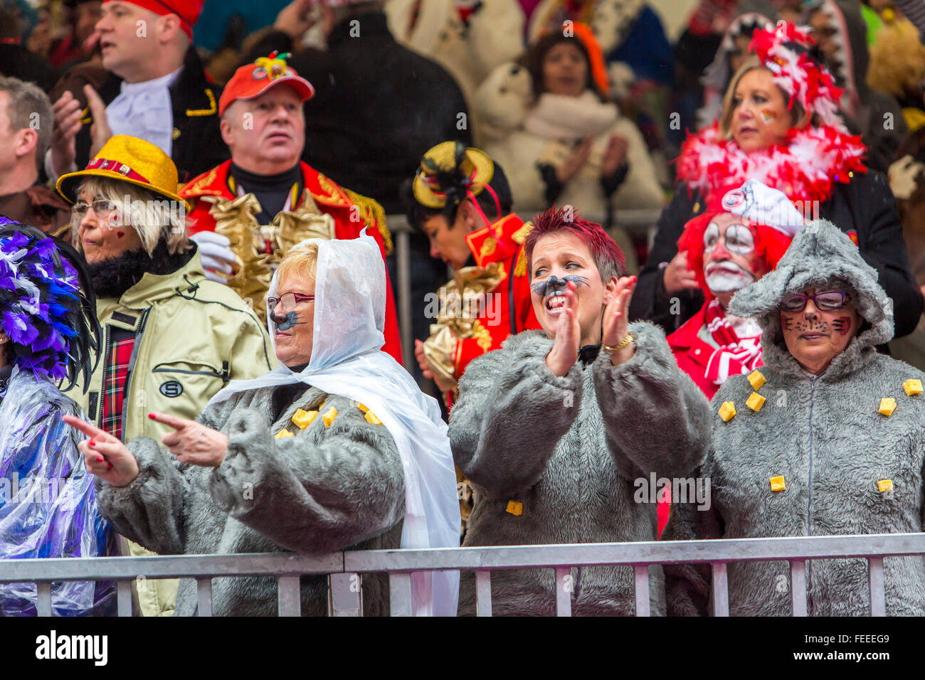 Street carnival party at shrove Thursday in Cologne, Germany Stock ...