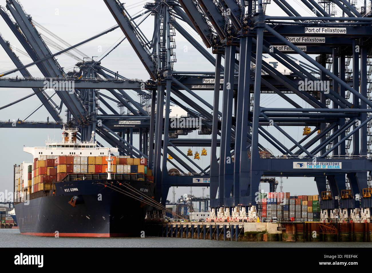 The worlds largest container ship hi-res stock photography and images ...