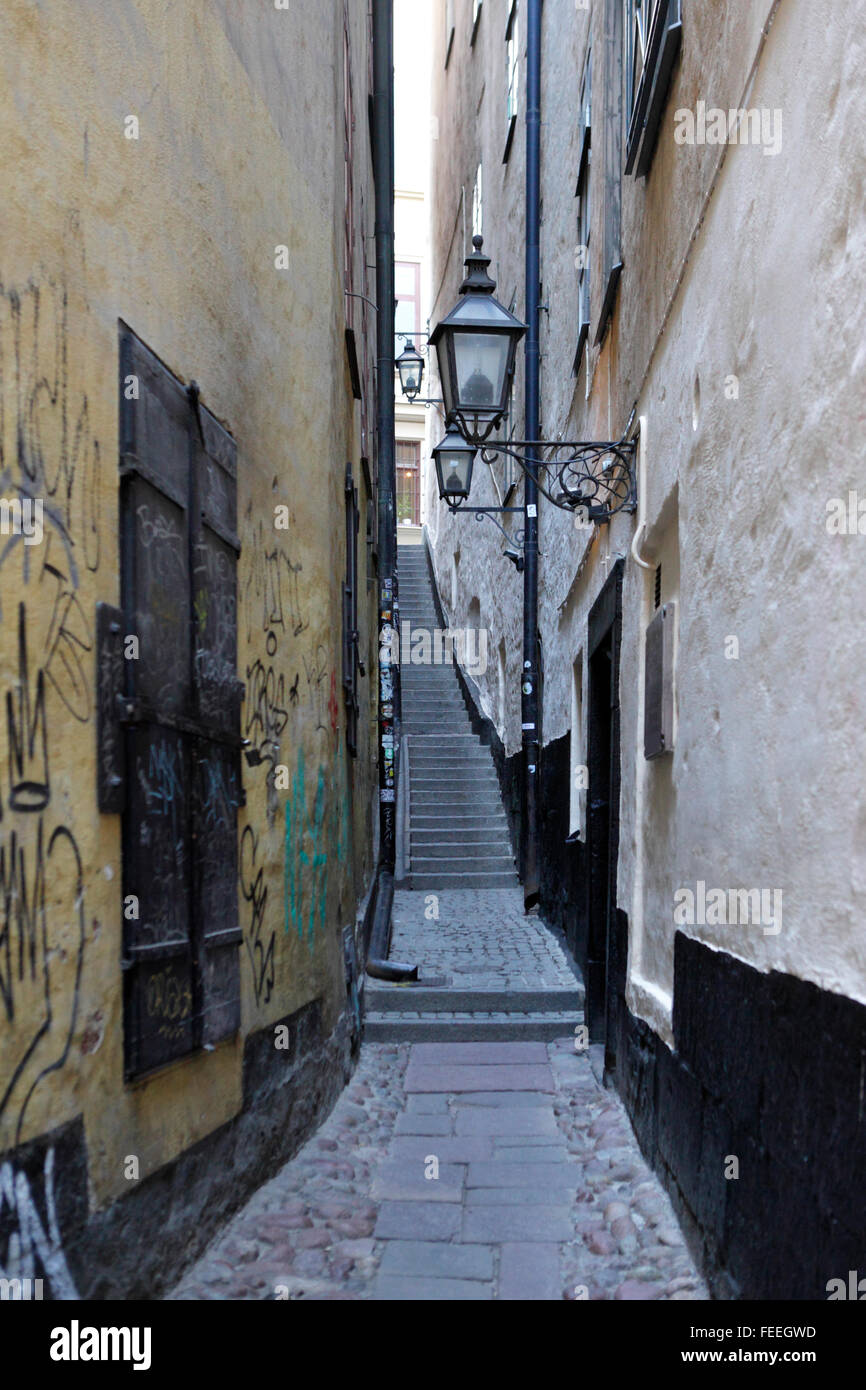 Marten Trotzigs Grand alley in Gamla Stan, Stockholm, Sweden Stock ...