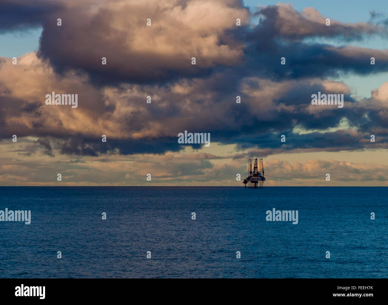 North Sea gas platforms in the morning Stock Photo - Alamy