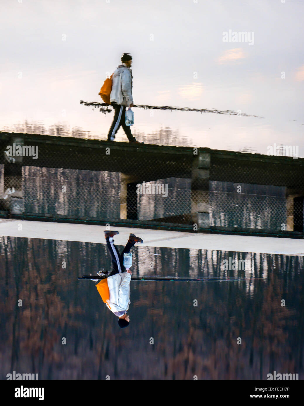 Man fisher walking rod hi-res stock photography and images - Alamy