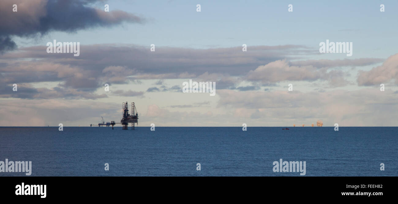 North Sea gas platforms in the morning Stock Photo - Alamy