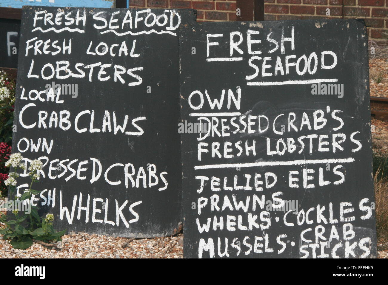 Seafood sign hi-res stock photography and images - Alamy