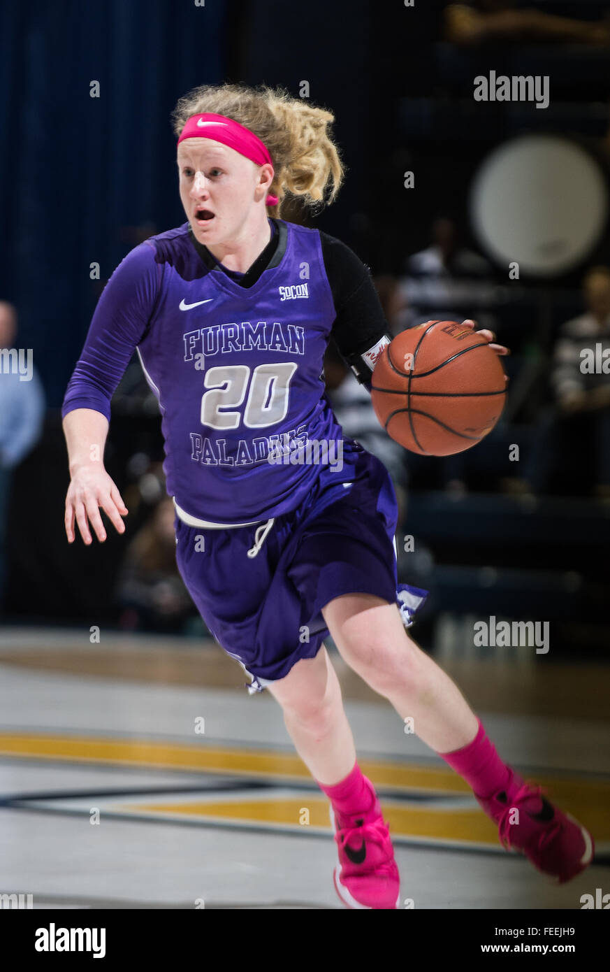 Chattanooga, Tennessee, USA. 04th Feb, 2016. Furman Lady Paladins guard ...