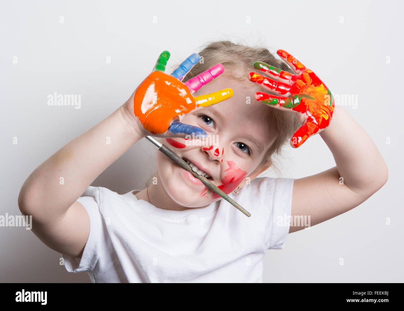 little girl playing and smile Stock Photo - Alamy