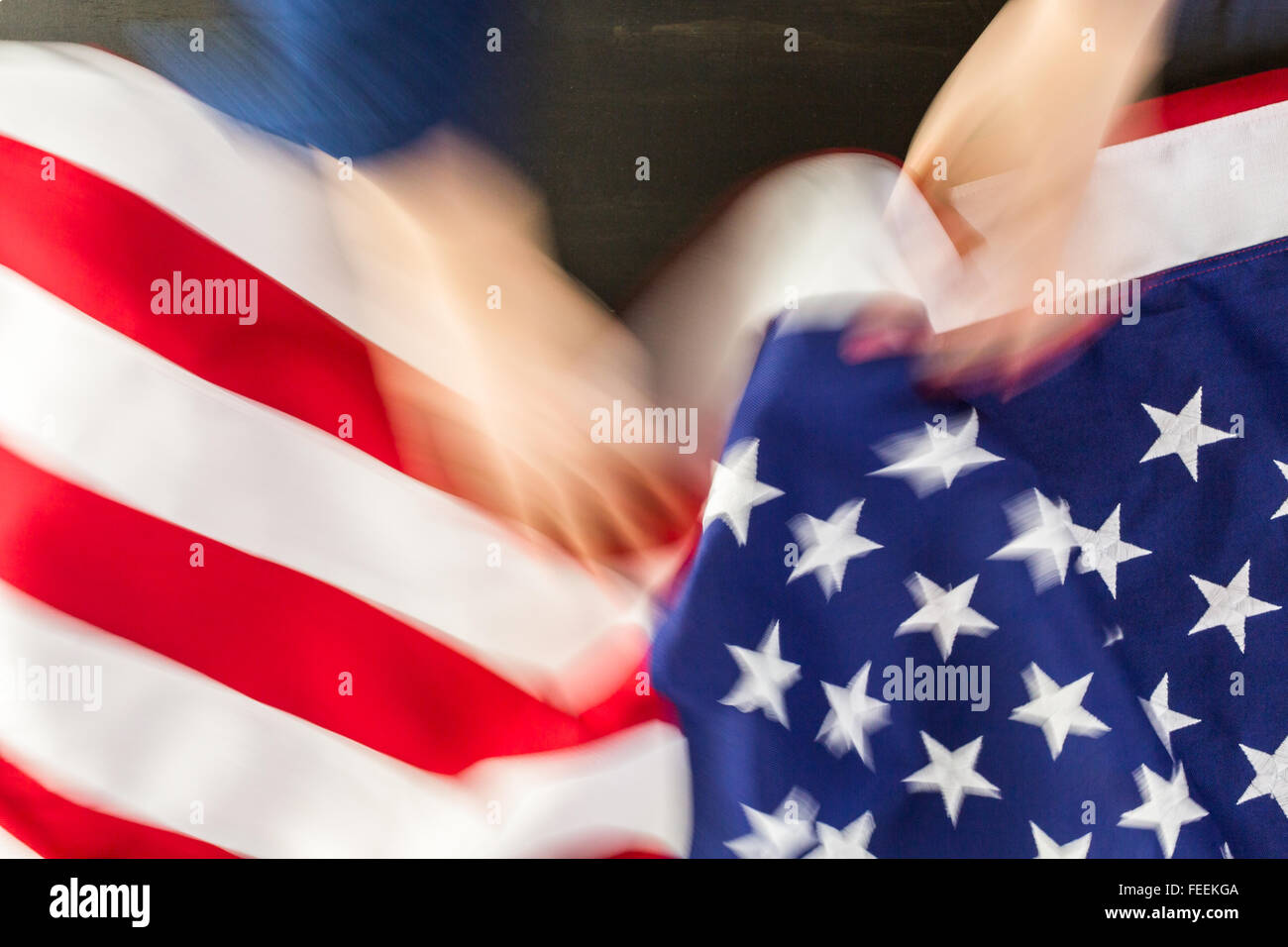 Woman sewing a large American Flag Stock Photo - Alamy