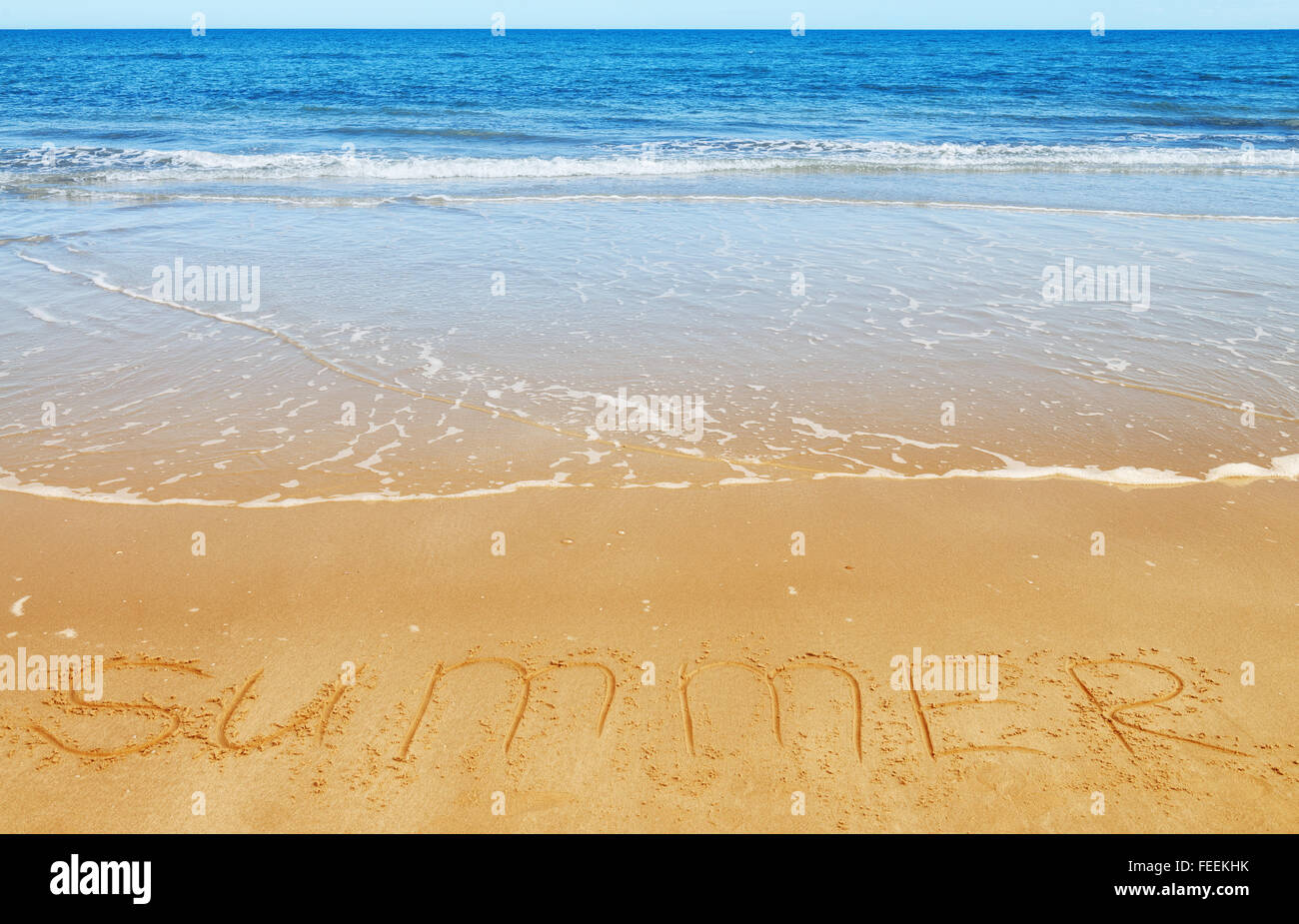 Summer message on the beach sand - vacation and travel concept Stock ...