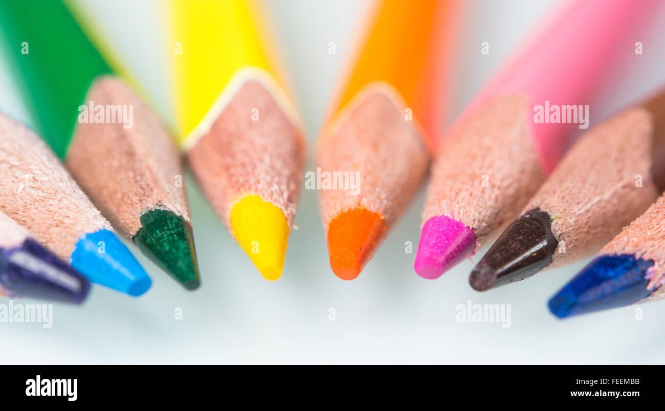 set of 8 pencil on white background Stock Photo - Alamy