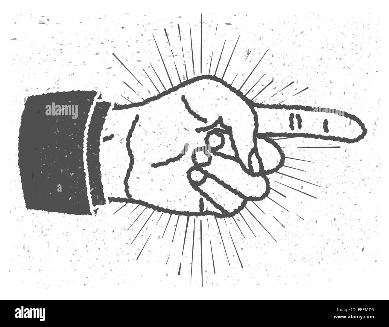 Vintage inspired hand with pointing finger sign Stock Vector Image ...
