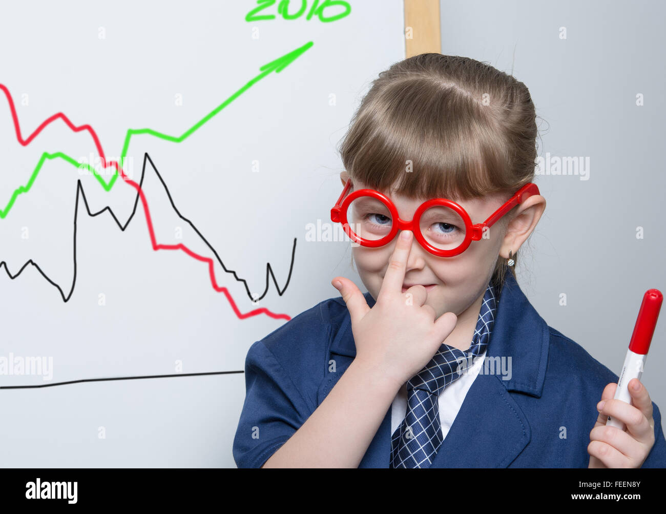 young leader explains the graphics Stock Photo - Alamy