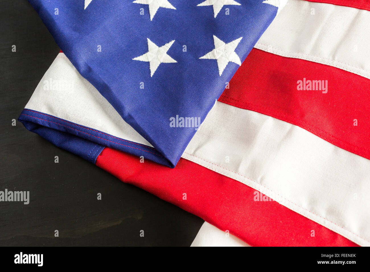 Large American Flag on the table Stock Photo - Alamy