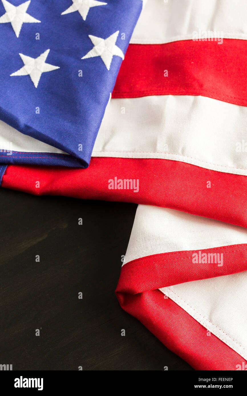 Large American Flag on the table Stock Photo - Alamy