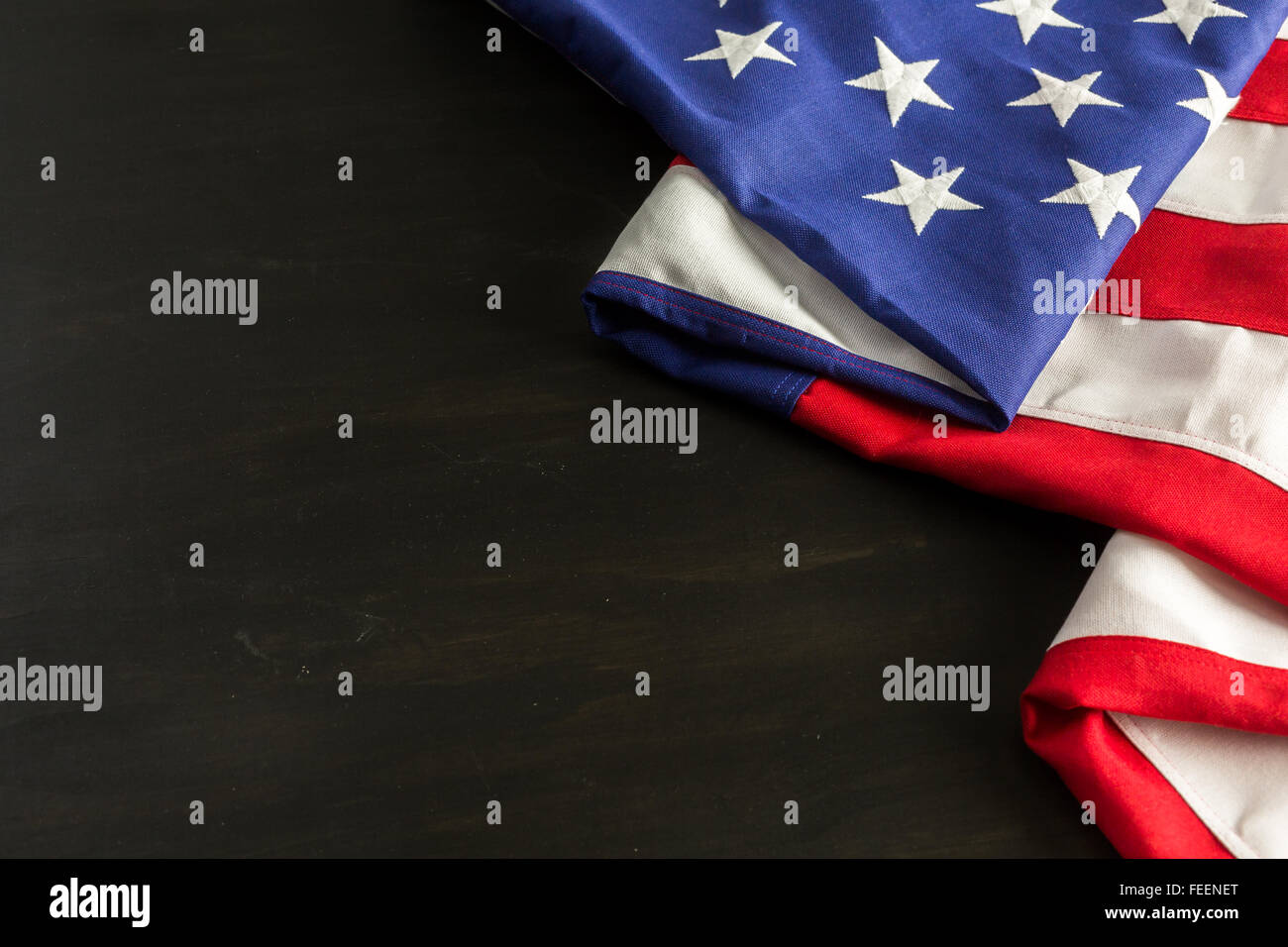 Large American Flag on the table Stock Photo - Alamy