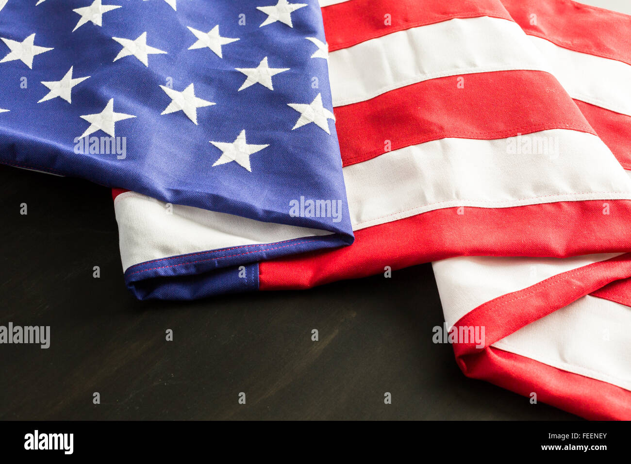 Large American Flag on the table Stock Photo - Alamy