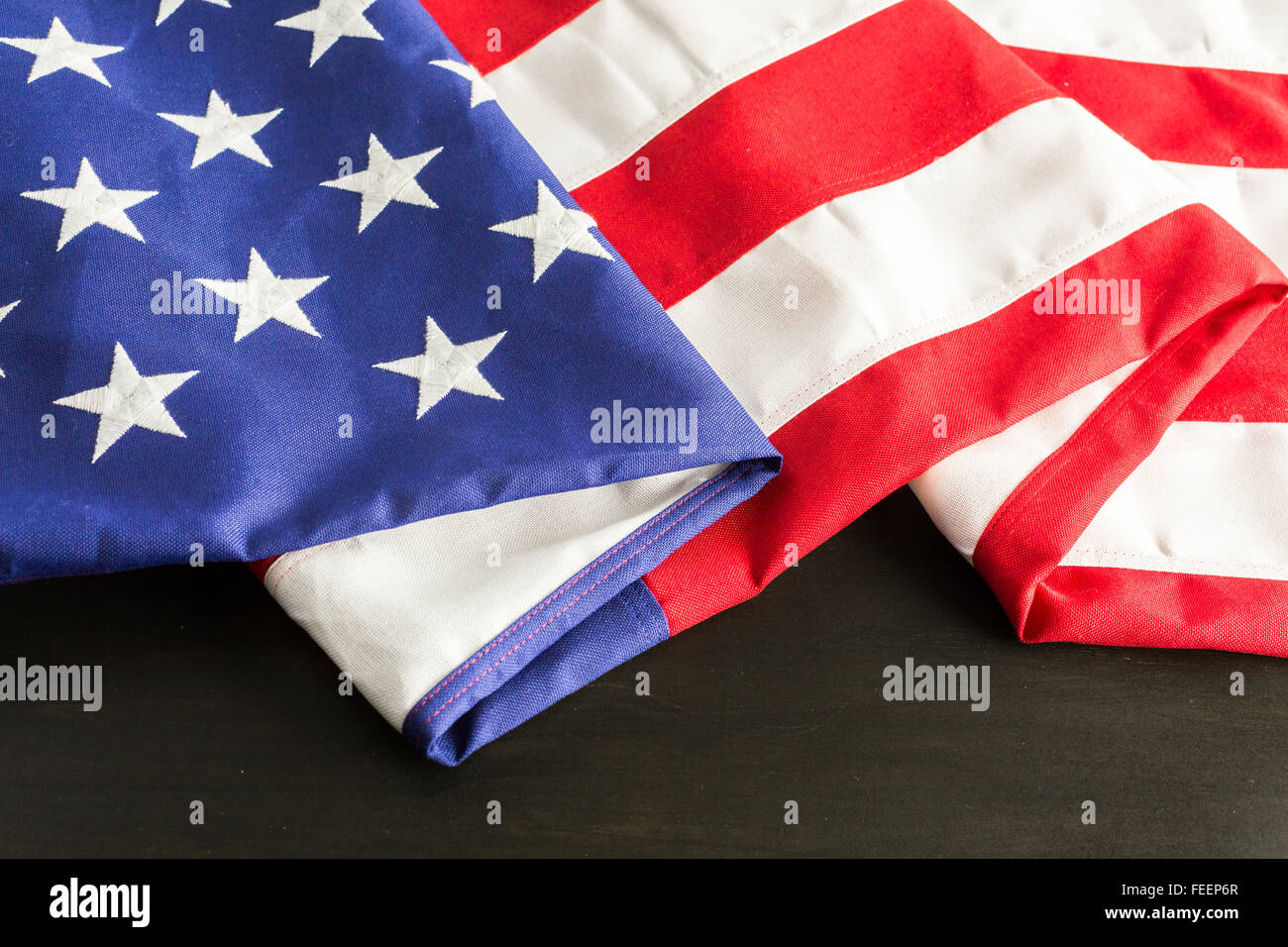 Large American Flag on the table Stock Photo - Alamy
