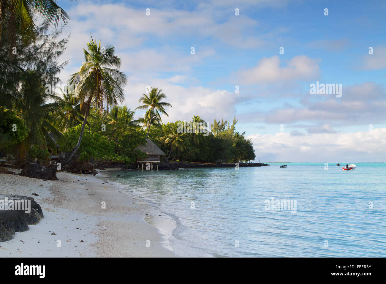 Matira Beach, Bora Bora, Society Islands, French Polynesia Stock Photo ...