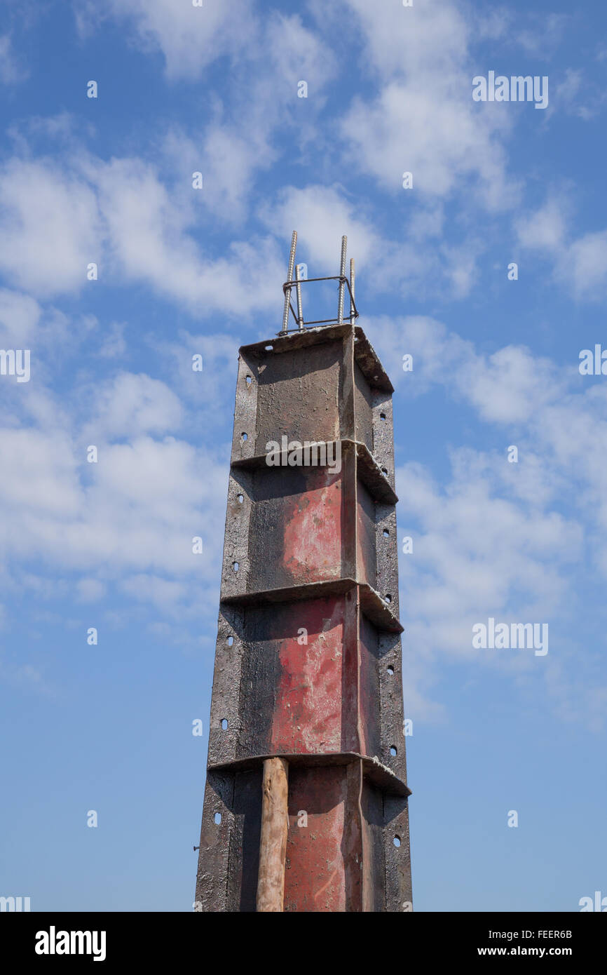 concrete pillar mold for house construction at construction site Stock ...