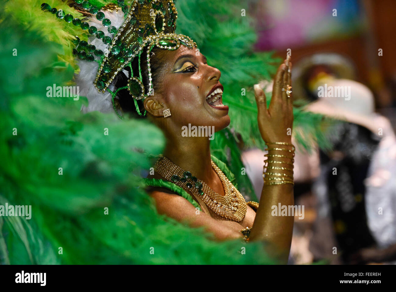 Montevideo, Uruguay. 5th Feb, 2016. A dancer of a troupe takes part in ...