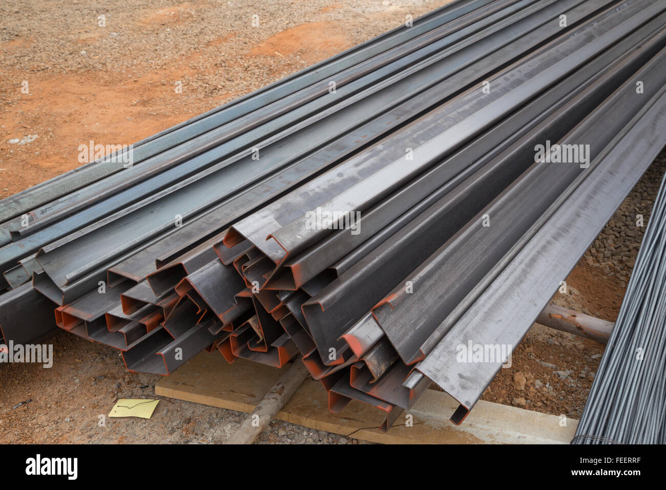 Steel channel (steel C chanel) at construction site Stock Photo - Alamy