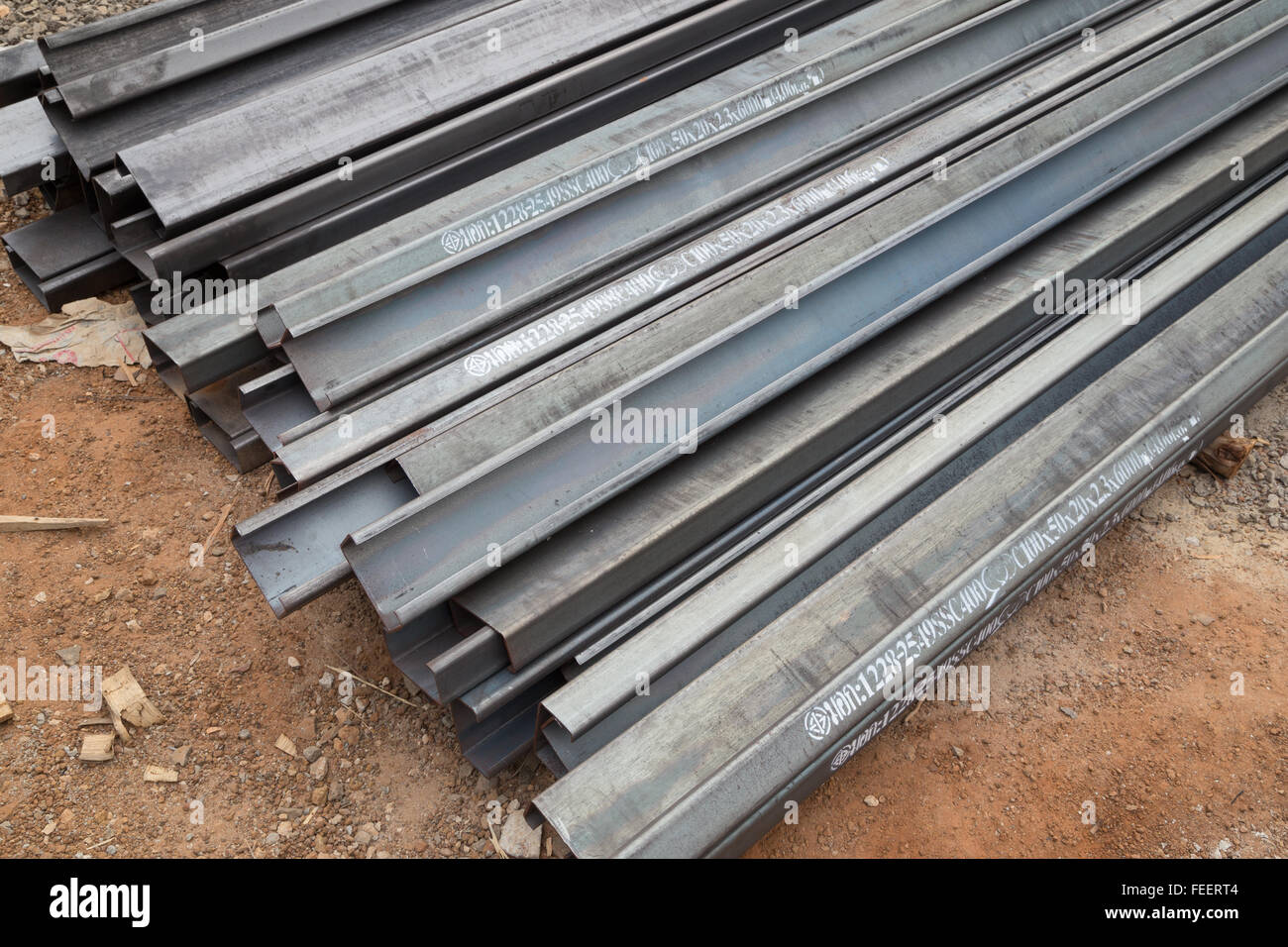 Steel channel (steel C chanel) at construction site Stock Photo - Alamy