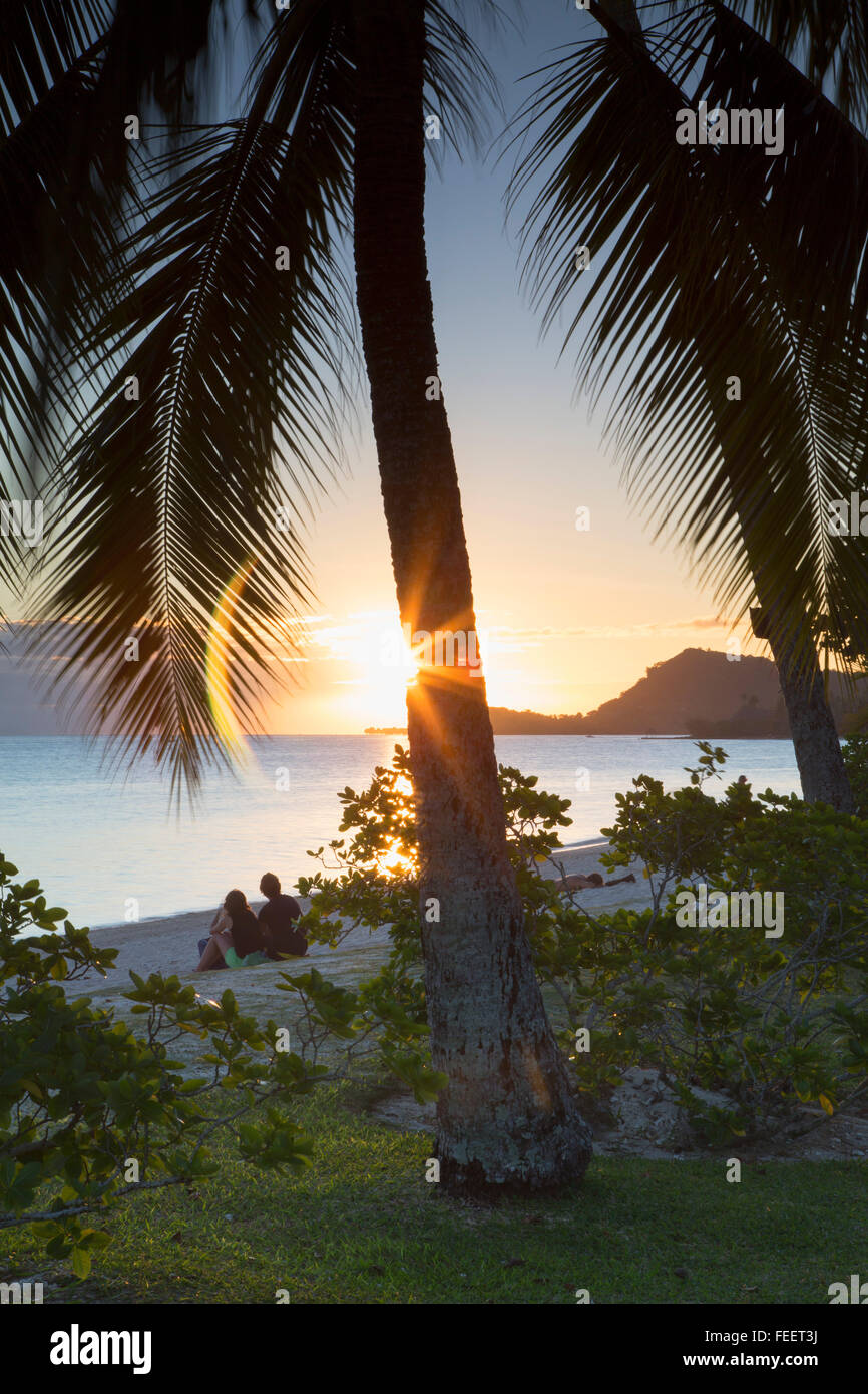 Matira beach sunset bora bora hi-res stock photography and images - Alamy