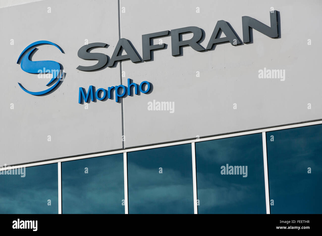 A logo sign outside of a facility occupied by Safran Morpho in Newark ...