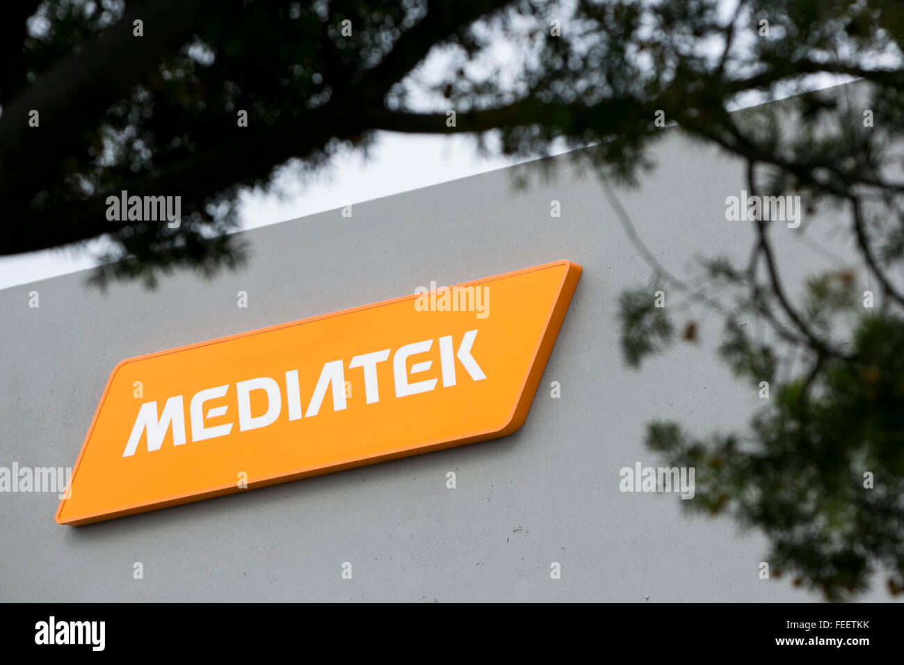 A logo sign outside of a facility occupied by MediaTek Inc., in San ...