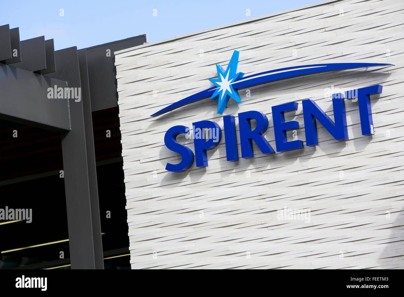 A logo sign outside of a facility occupied by Spirent in San Jose ...