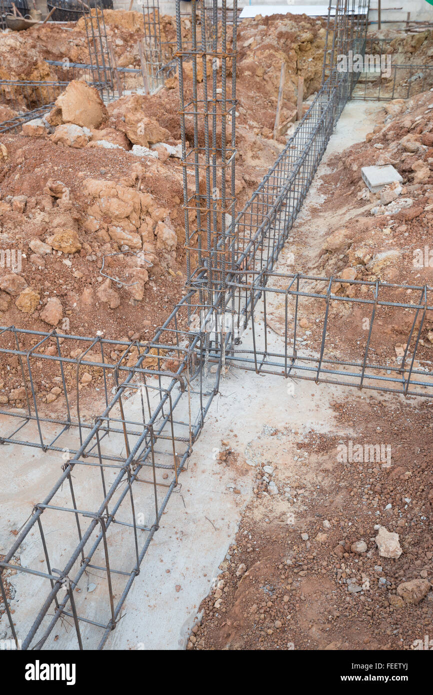 reinforce steel rod for beam and pillar at construction site Stock ...