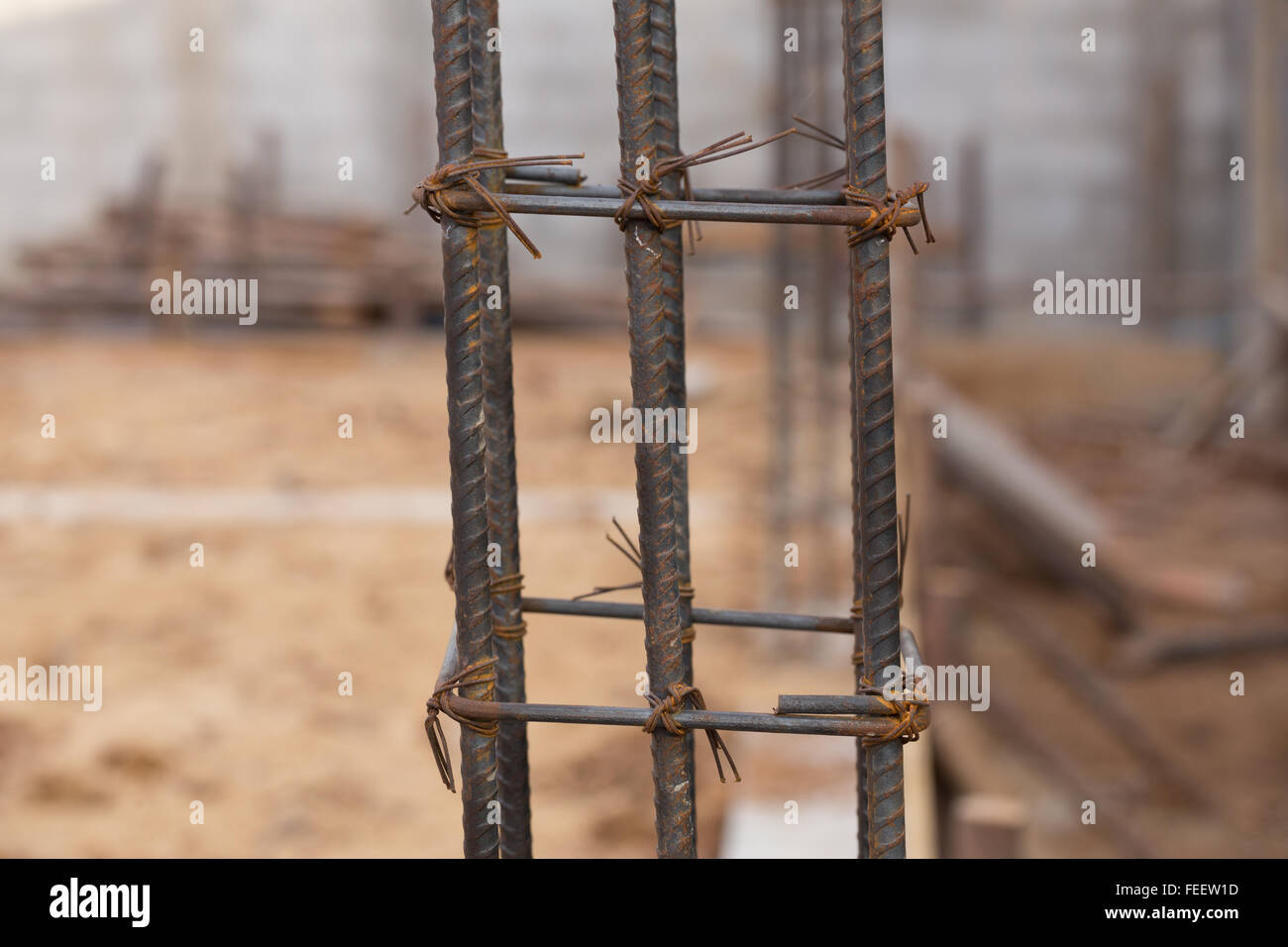 building pillar for home construction at construction site Stock Photo ...