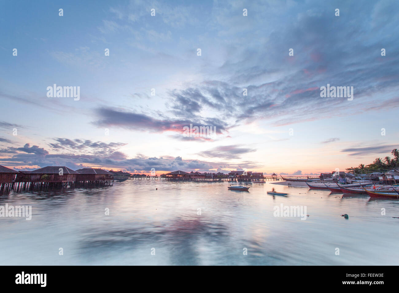 Image of Jetty in Mabul Island Semporna, Sabah with calm water and ...