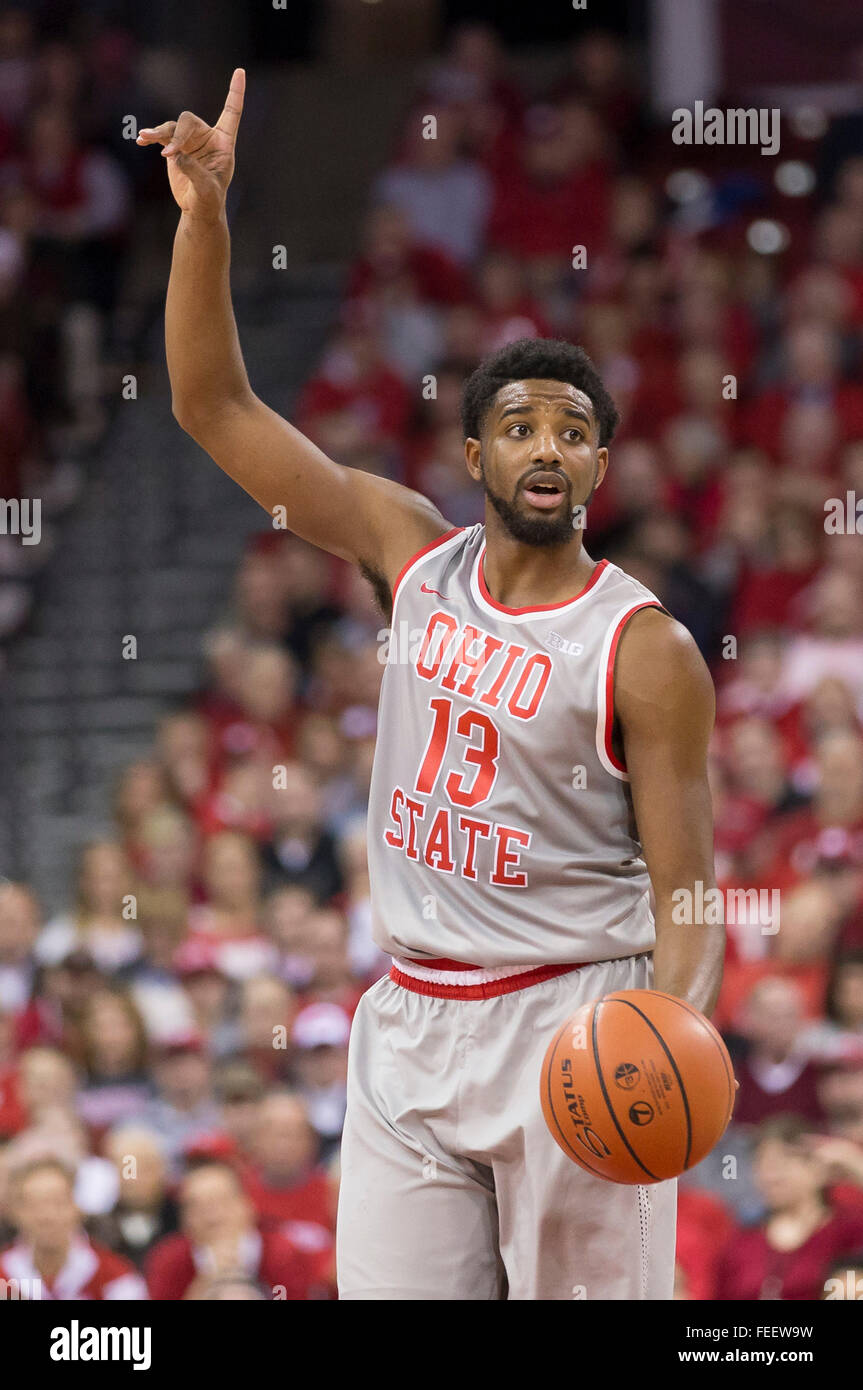 Madison, WI, USA. 4th Feb, 2016. Ohio State Buckeyes guard JaQuan Lyle ...