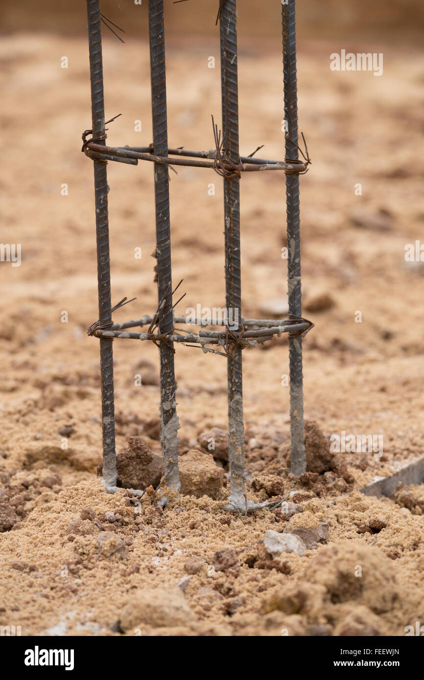 building pillar for home construction at construction site Stock Photo ...