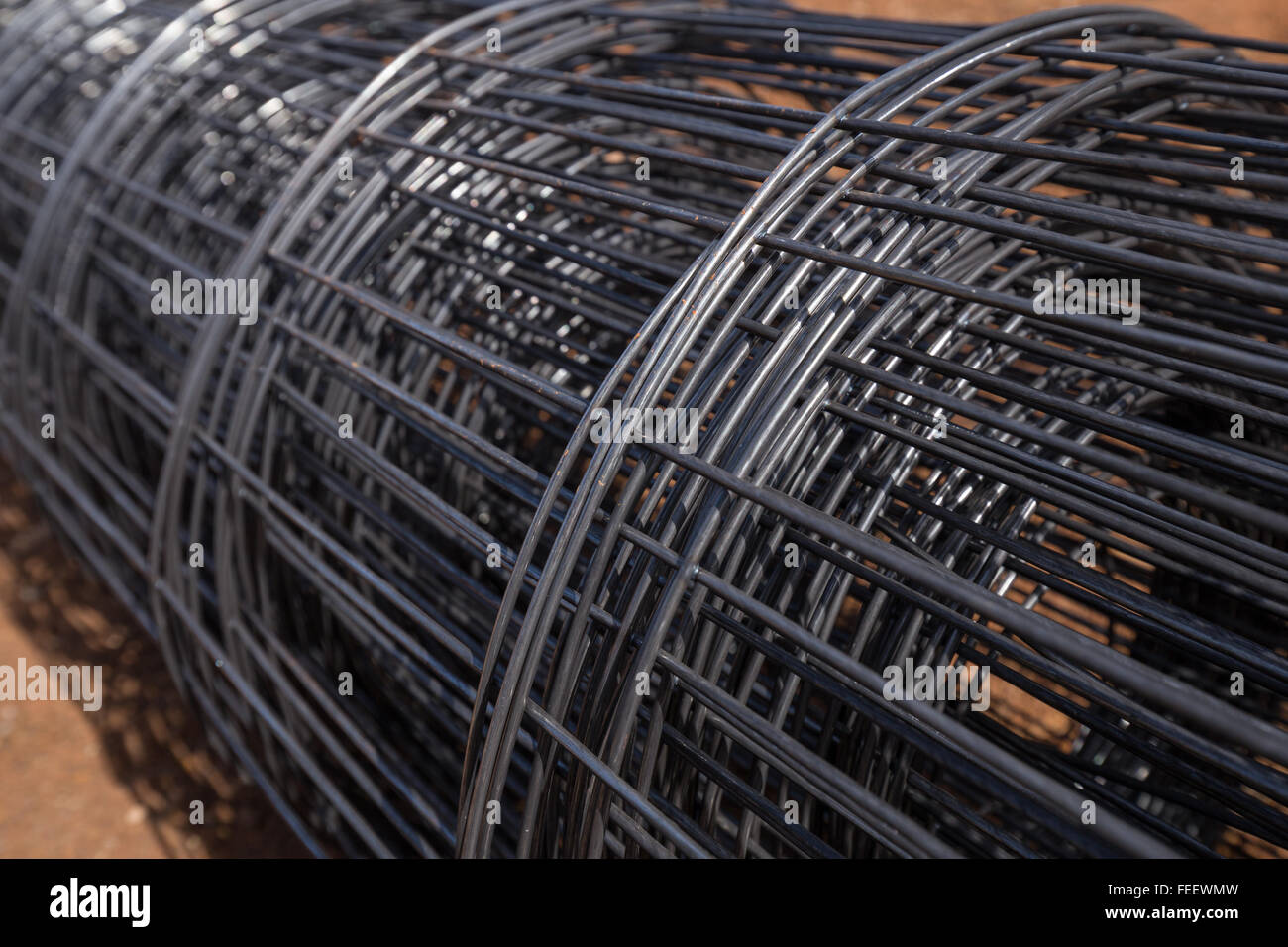 roll of wire mesh on construction site Stock Photo - Alamy