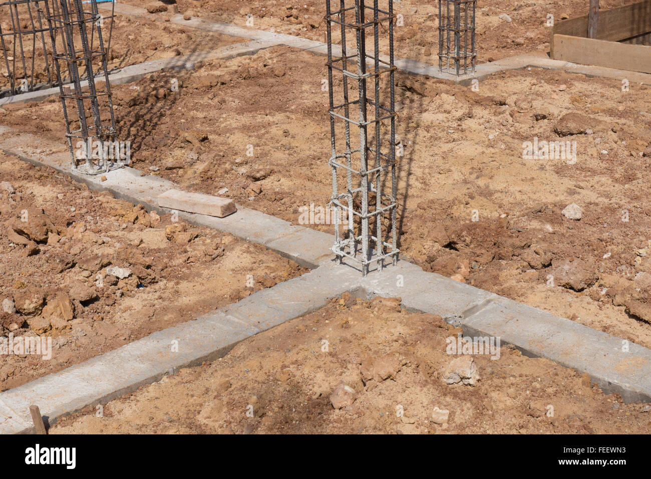 beam and pillar of building construction at construction site Stock ...