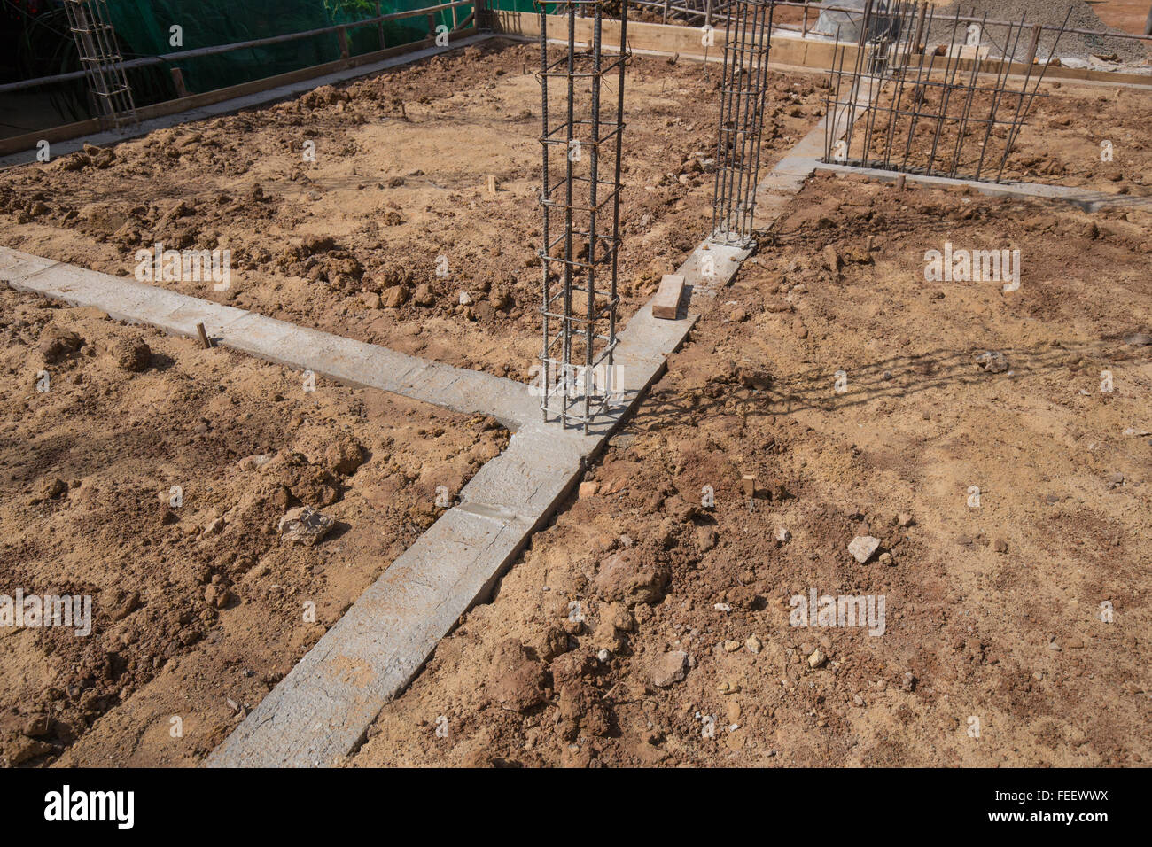 beam and pillar of building construction at construction site Stock ...
