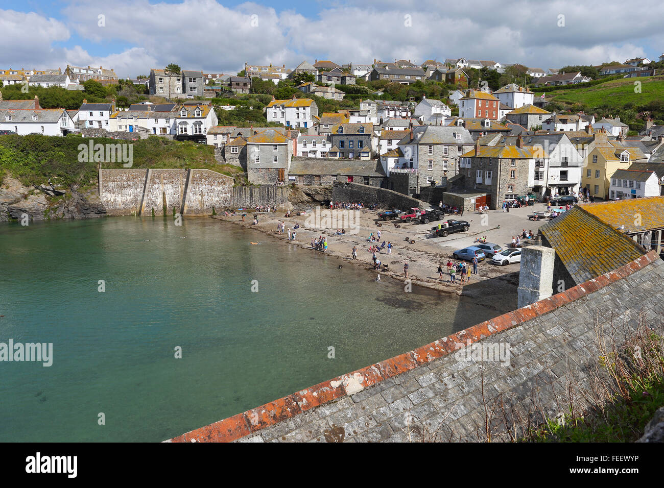 Port Isaac, harbour, beach and village, Cornwall, England, UK Stock ...