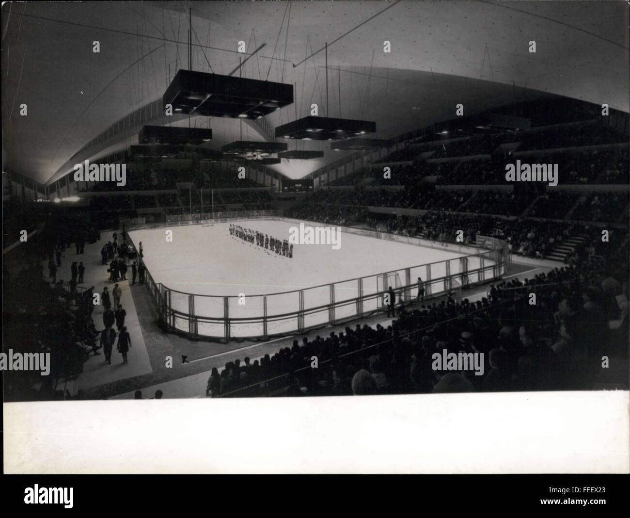 1967 - Grenoble - Gigantic interior of the ice stadium, during the ...