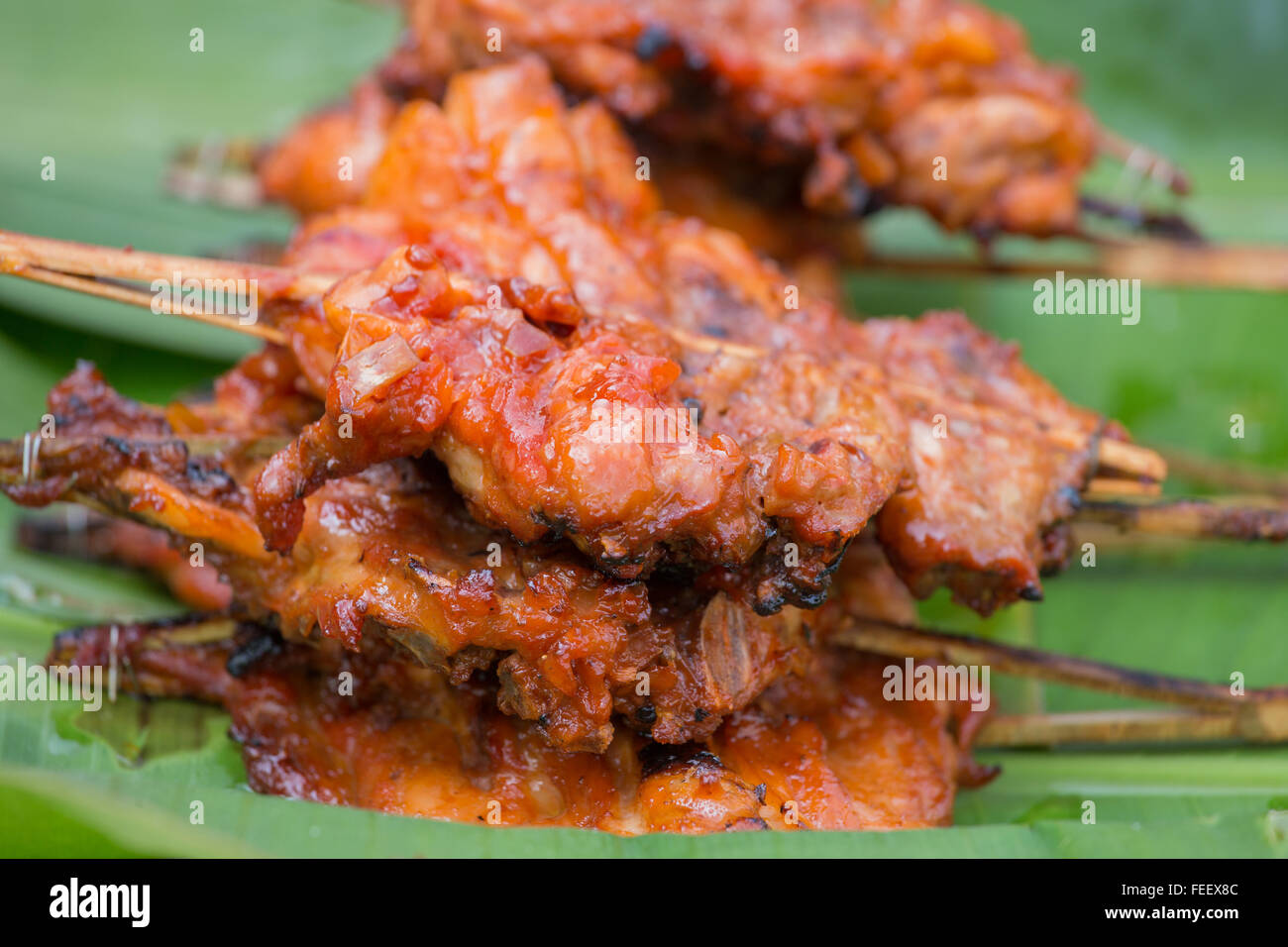 Grilled chicken with bones, Thai style food Stock Photo - Alamy