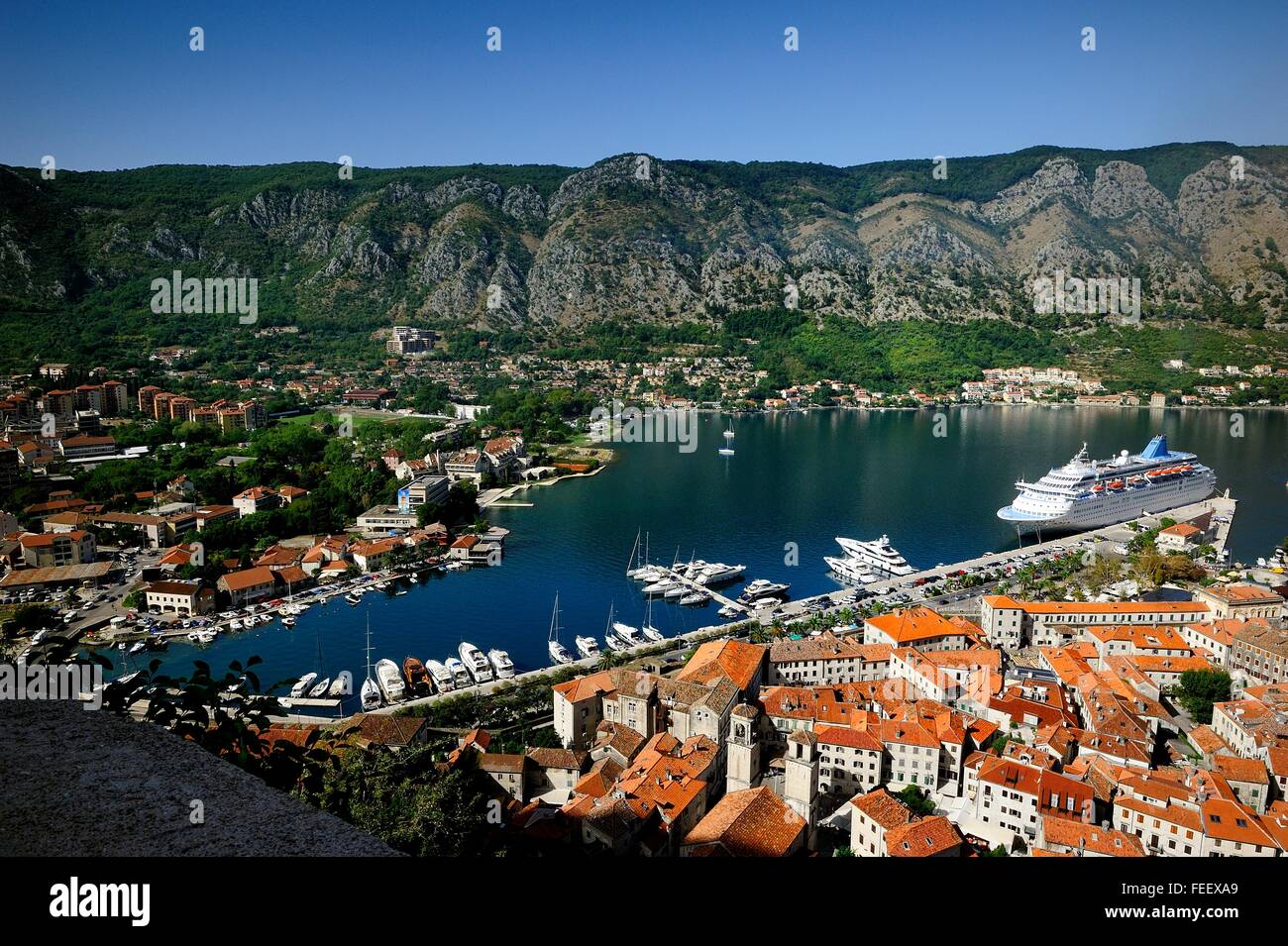 Cruise ship in the harbor of Kotor, Montenegro Stock Photo - Alamy
