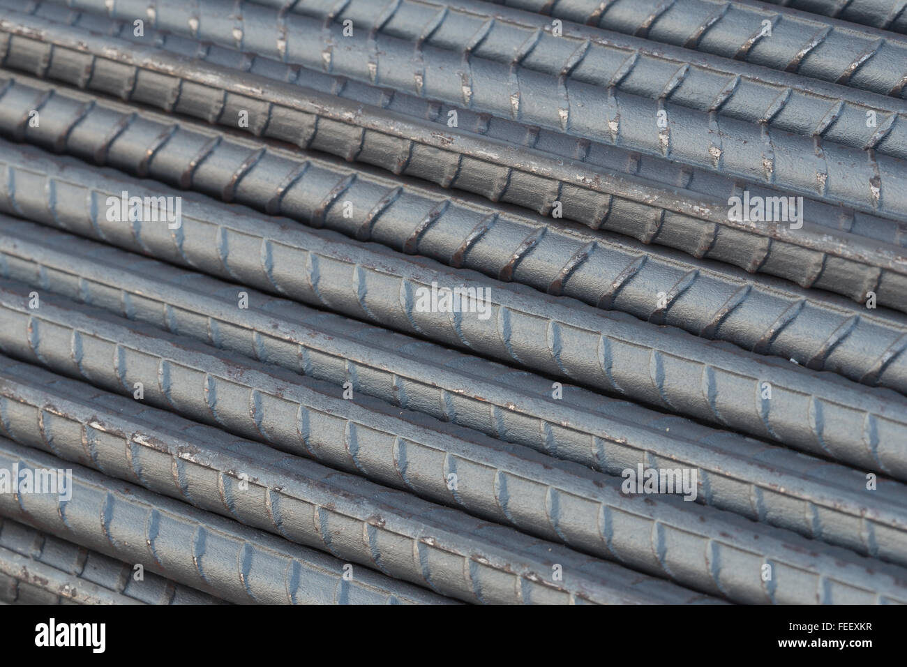 Steel rods or bars used to reinforce concrete for construction Stock ...